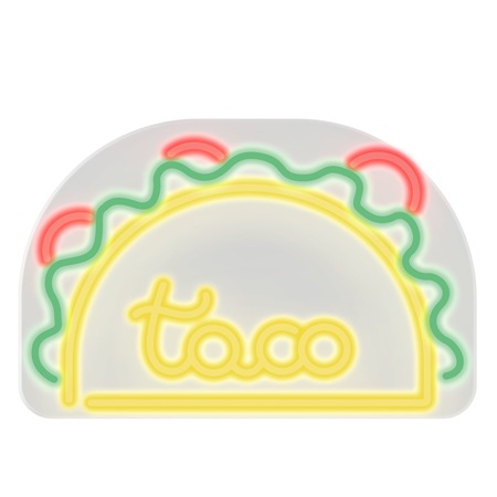 Decoratiune luminoasa LED neon taco, C4T, Plastic/Silicon, 55x36 cm ...