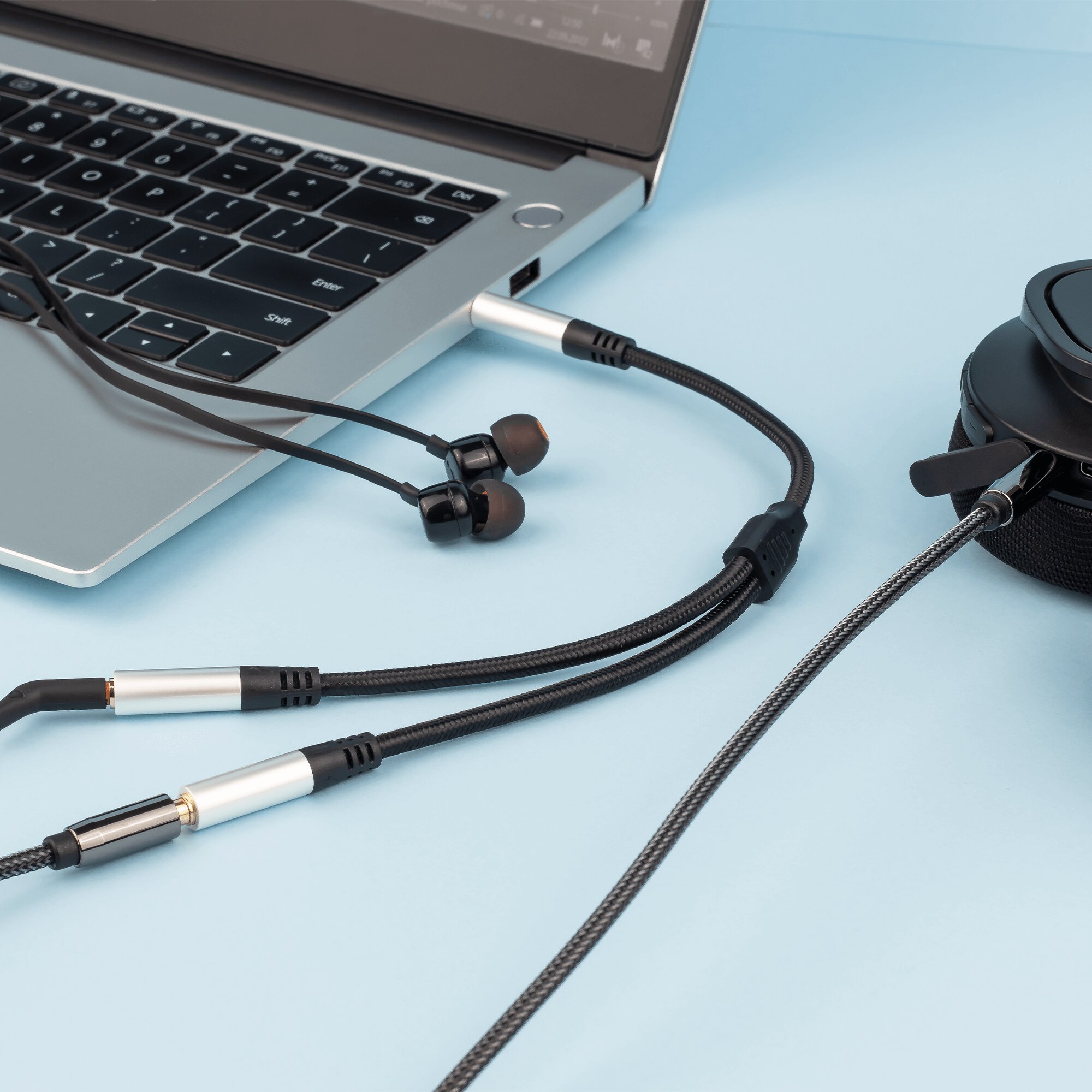 Cablu Audio AUX Mini Jack 3.5 mm Splitter Reagle Adaptor Pentru Casti ...