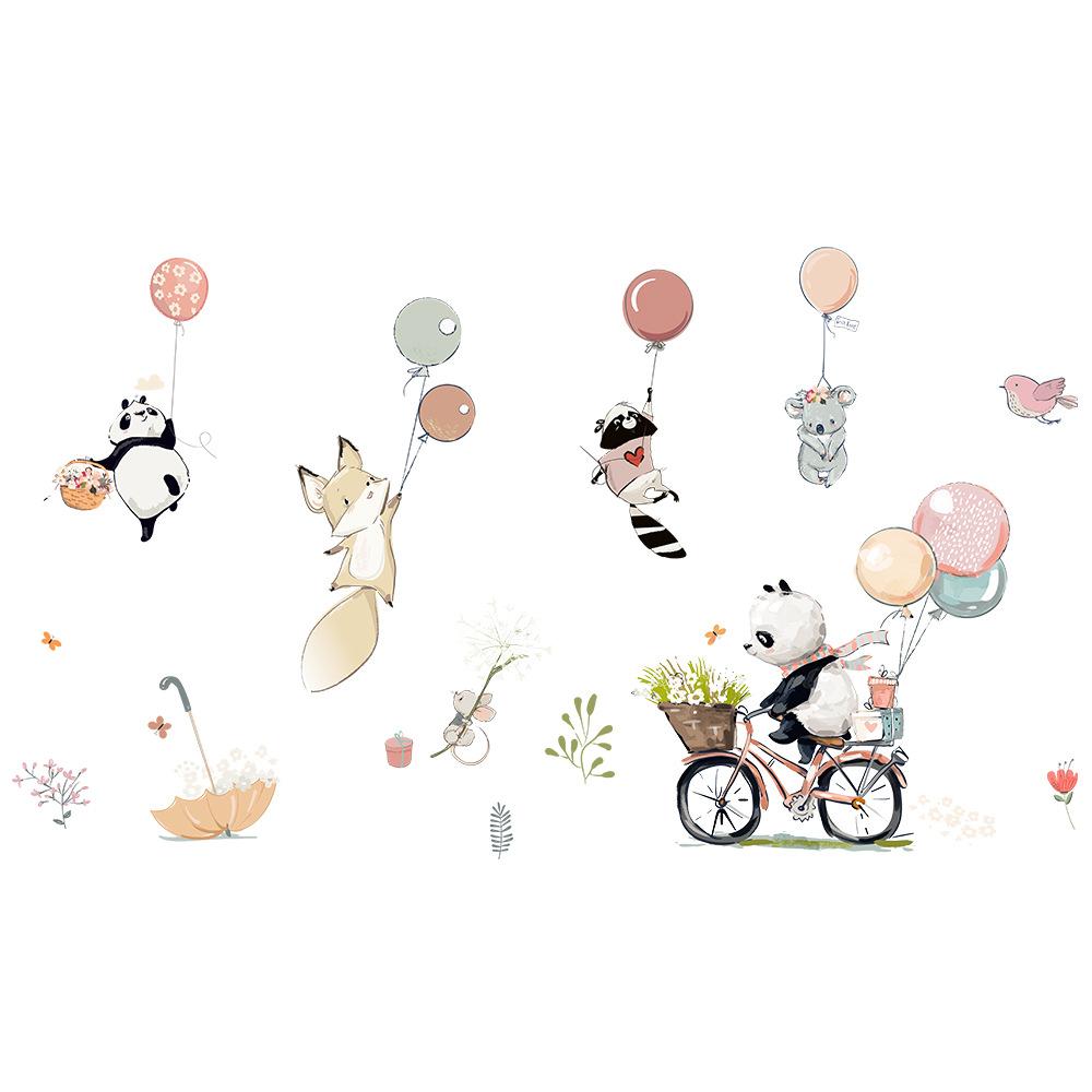 Sticker Decorativ Pentru Camera Copiilor cu Animale si Baloane cu Heliu ...