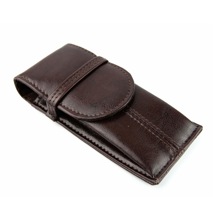 Etui pixuri, Franczesko, Piele naturala, Capacitate 5 pixuri, 17 x 7 x ...