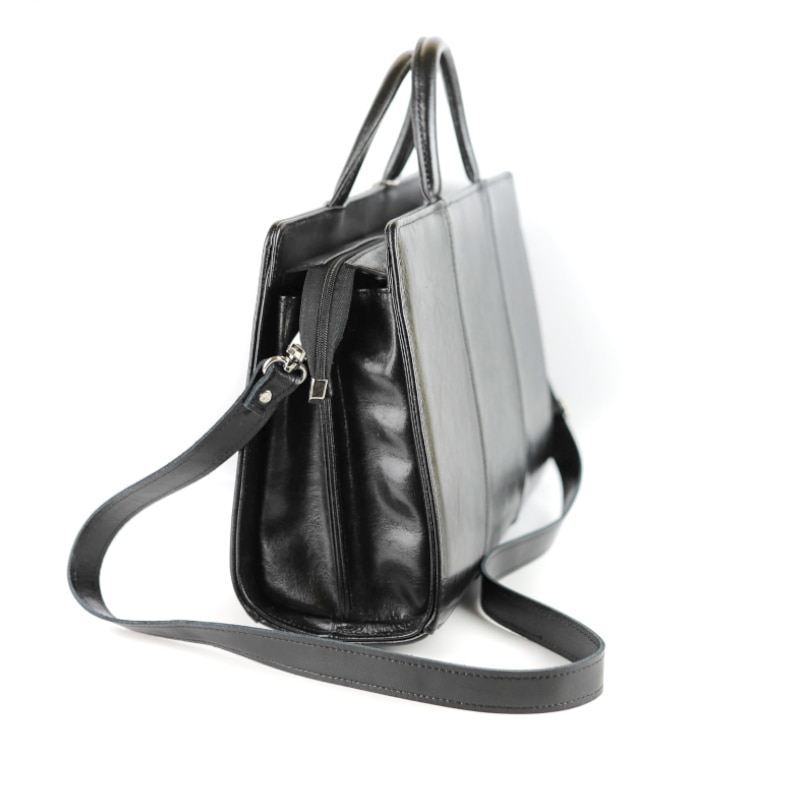 Geanta mare pentru dama, franczesko, Piele naturala, Negru - eMAG.ro