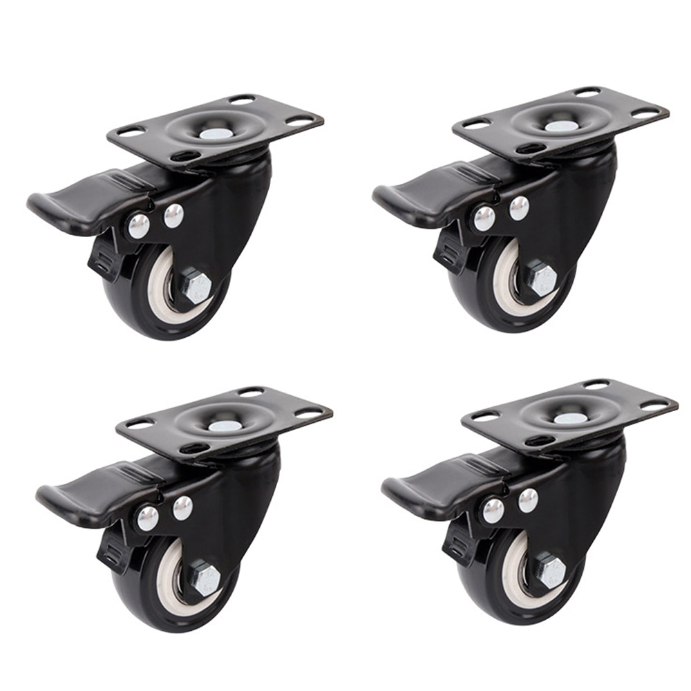 Set 4 Roti pivotante pentru mobila/transport, Inox, Negru - eMAG.ro