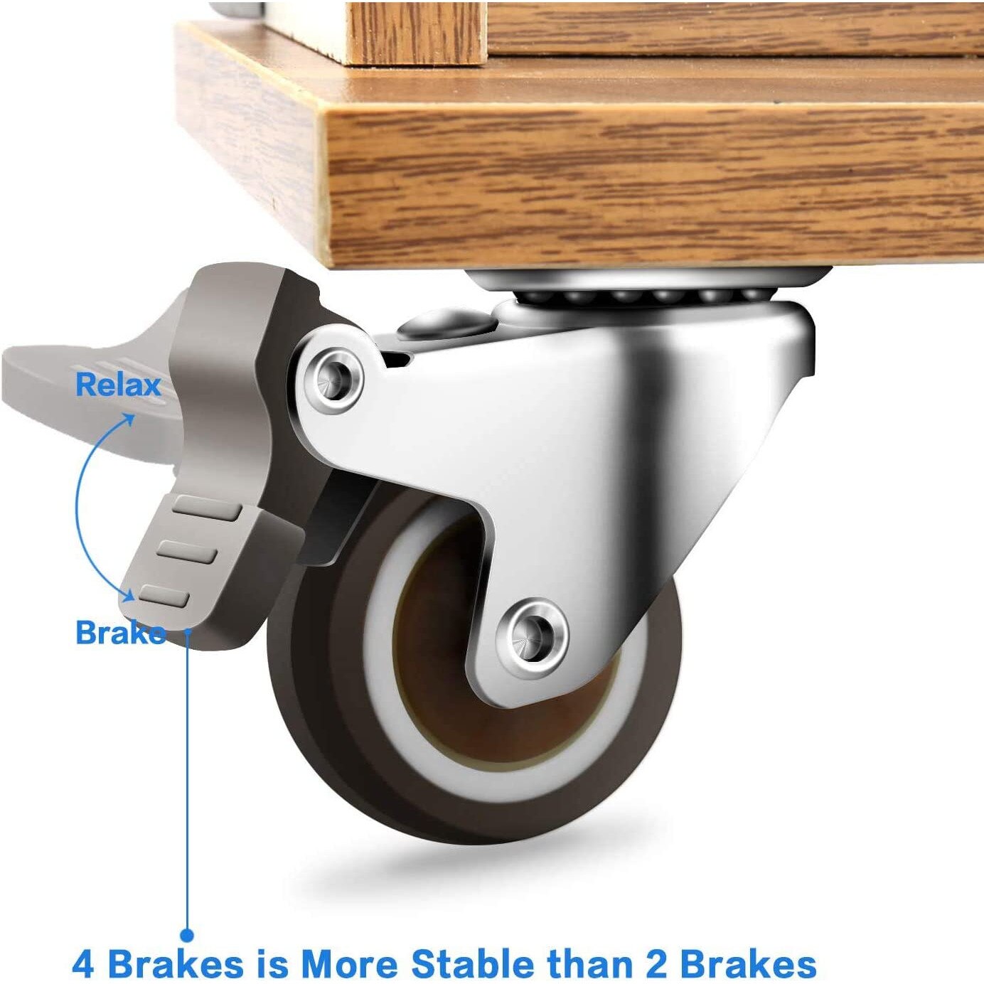 Rotile de mobila, Cauciuc, 4 buc, Argintiu - eMAG.ro