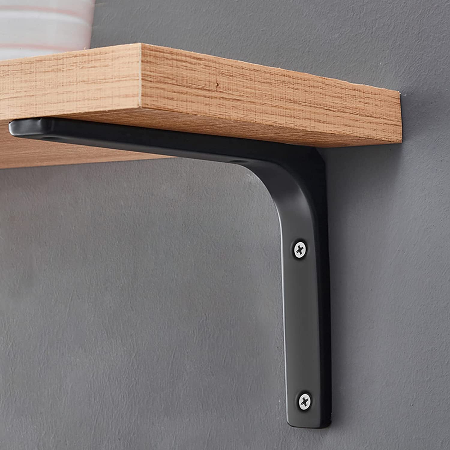 Set 4 console rafturi, Otel, 100x100x75 mm, Negru - eMAG.ro