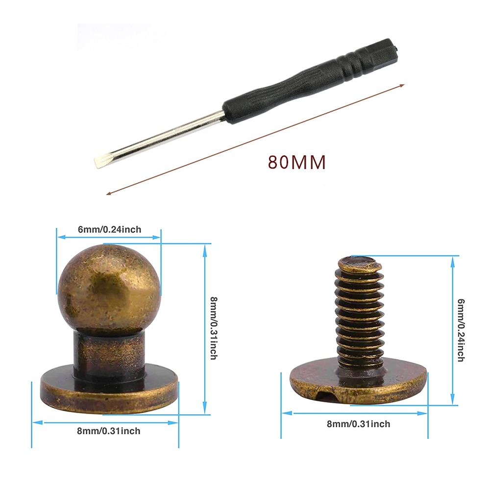 Set 25 nituri, 6 x 8 mm, Bronz - eMAG.ro