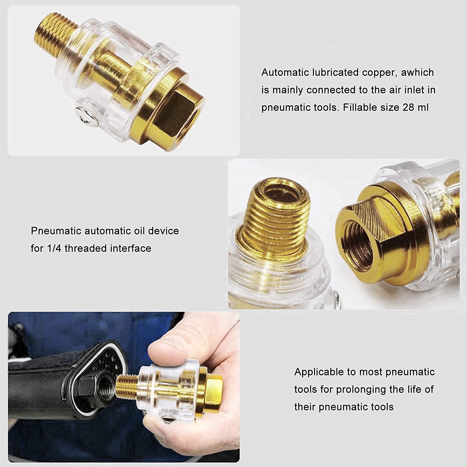 Set 2 supape compresor, Metal, 1/4", Auriu - eMAG.ro