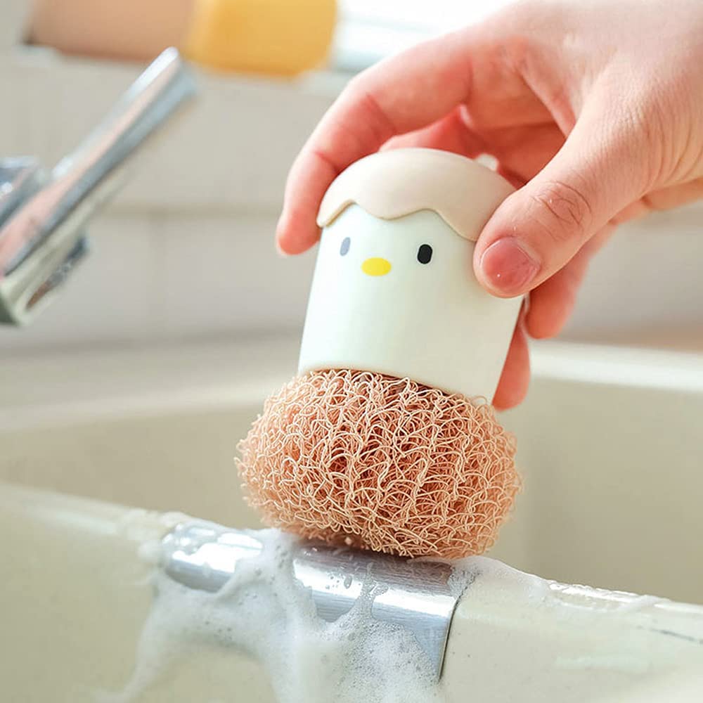 Burete de vase cu 2 rezerve, In forma de ou, Roz - eMAG.ro