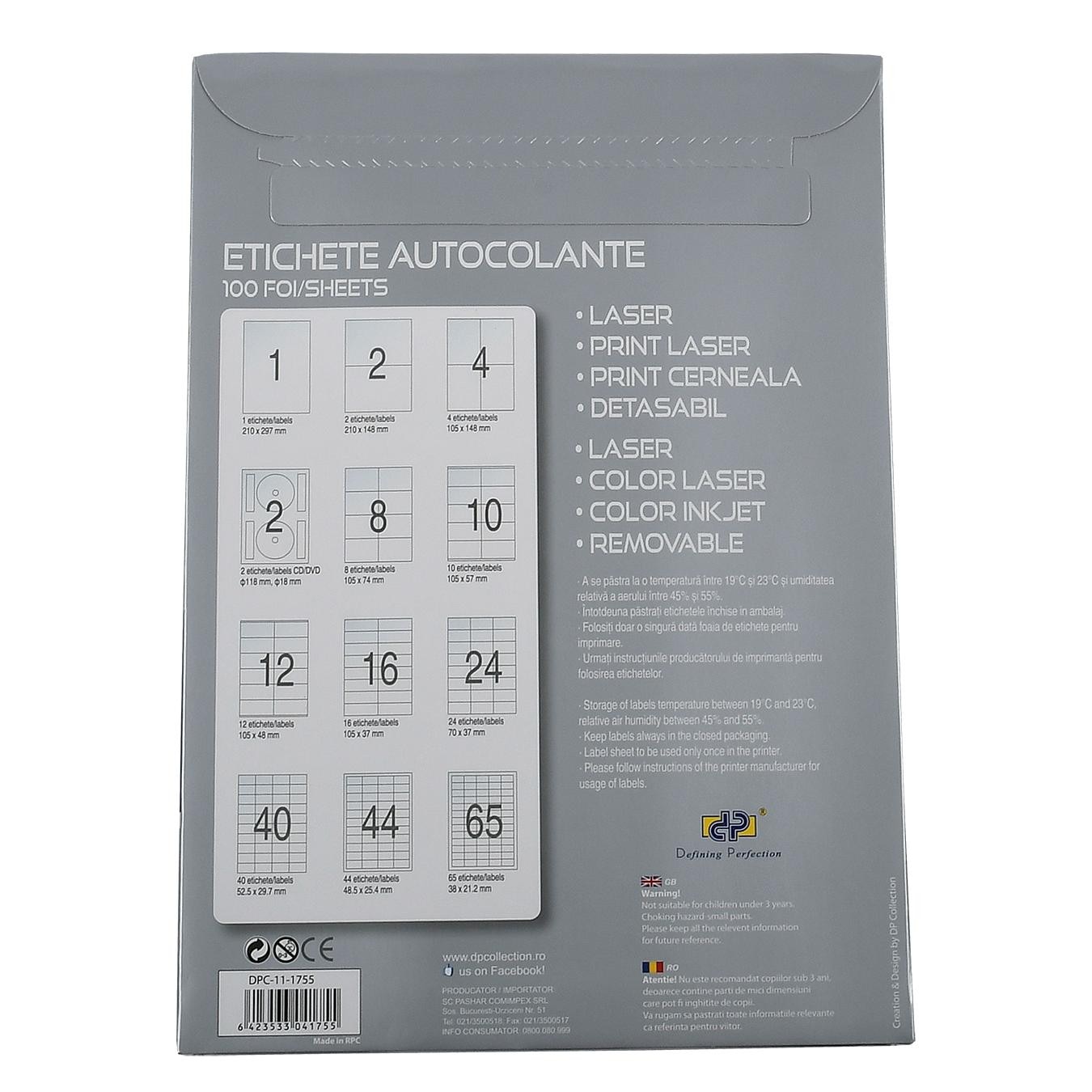 Etichete autoadezive 1/12, 100 coli A4/cutie DP Collection - Office ...