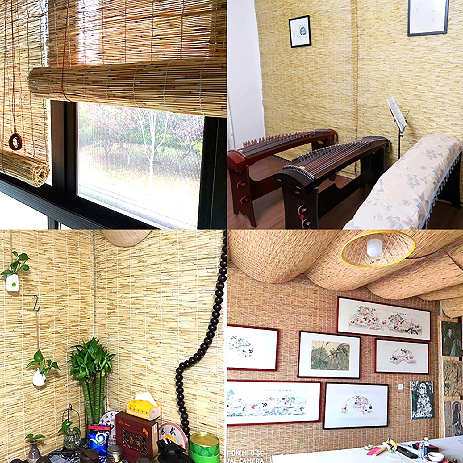 Perdea, Bambus, 100x200 cm, Bej - eMAG.ro