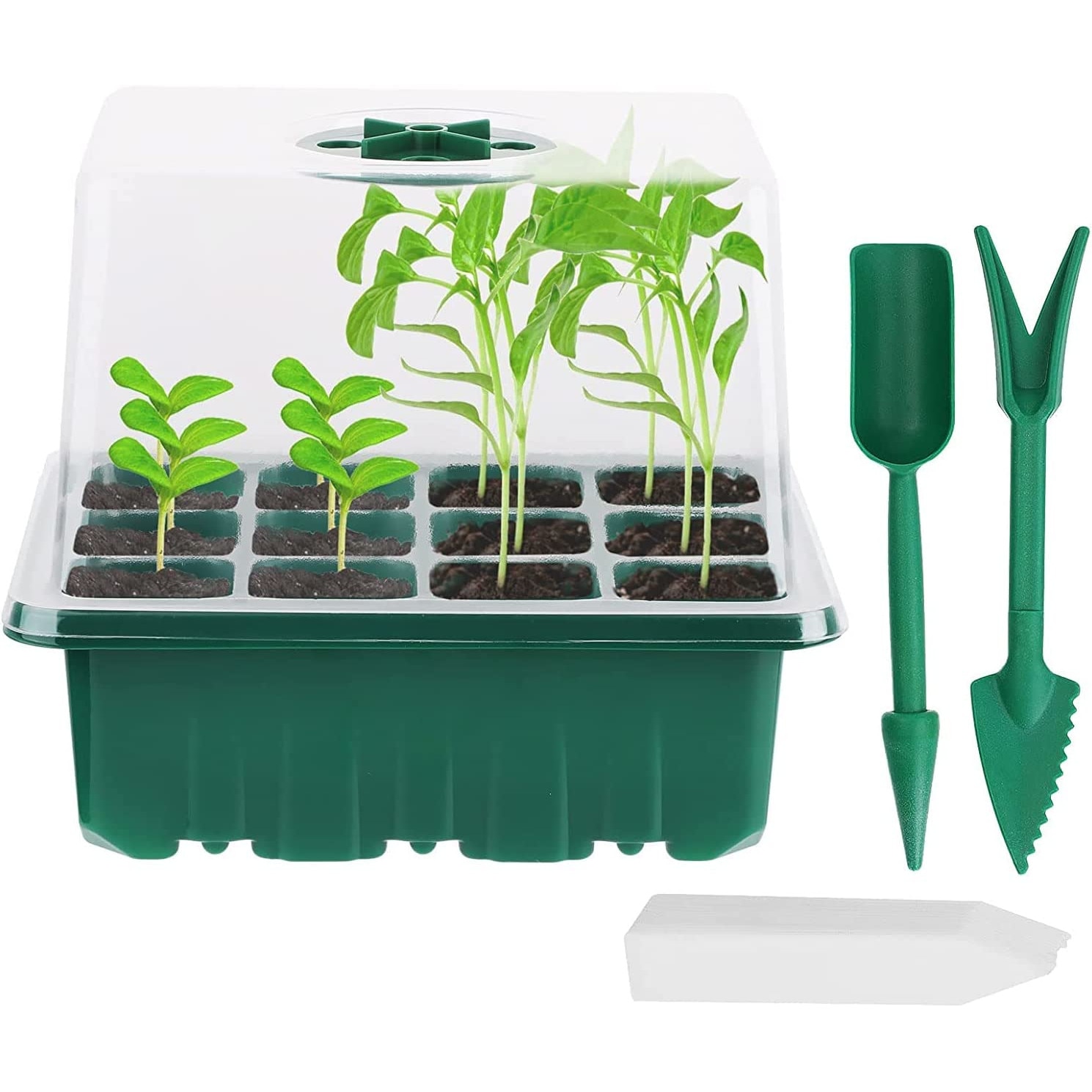 Mini sera cu 12 cutii pentur rasaduri, Plastic, 185mmx145mmx110mm ...