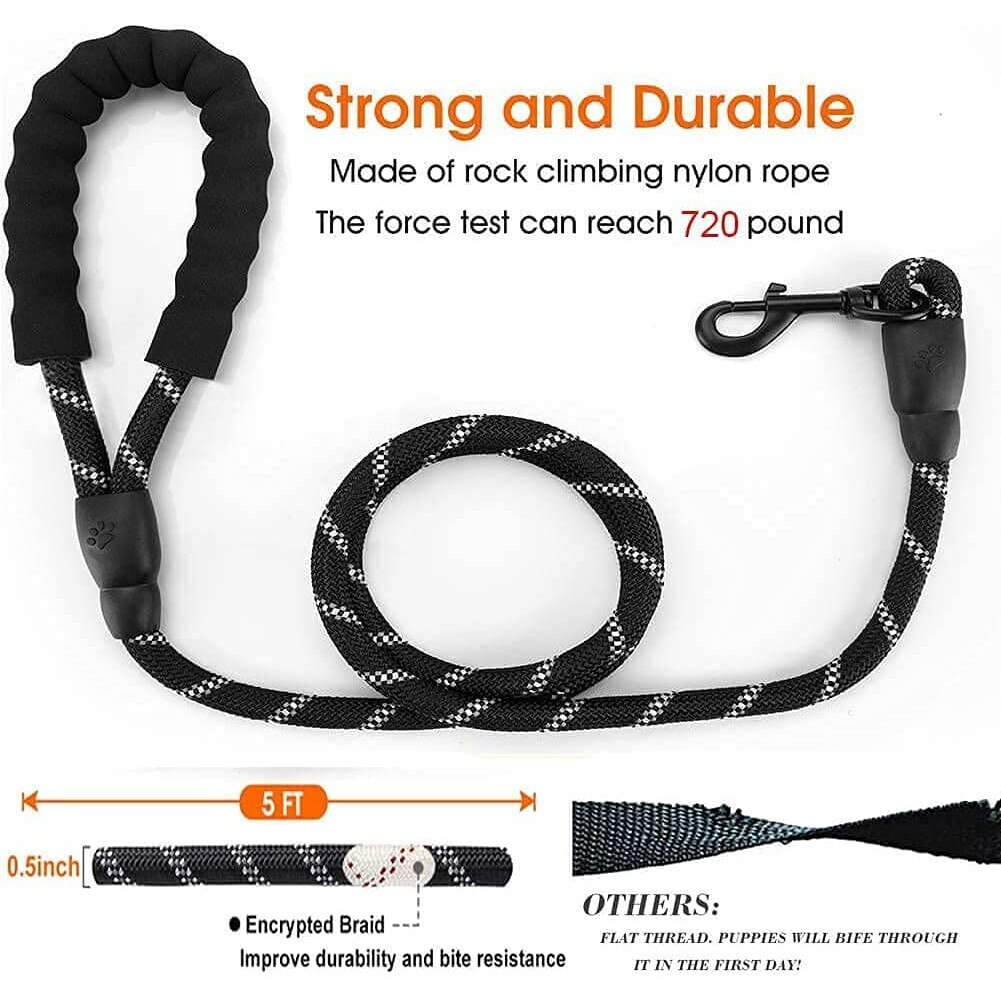 Lesa pentru caini, Nylon, 15m, Negru - eMAG.ro