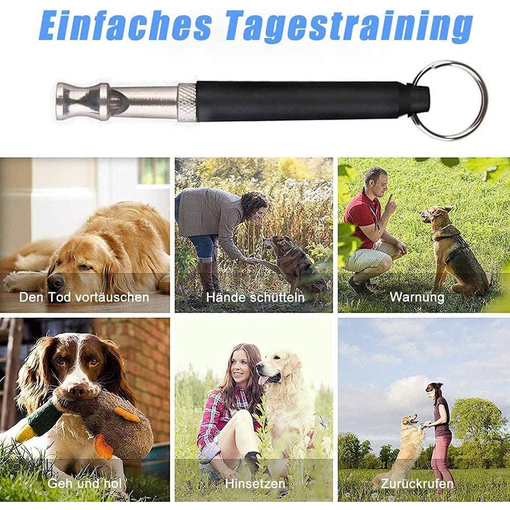 Fluier pentru caini, Cu ultrasunete, Impotriva latratului, 2 buc, Negru ...