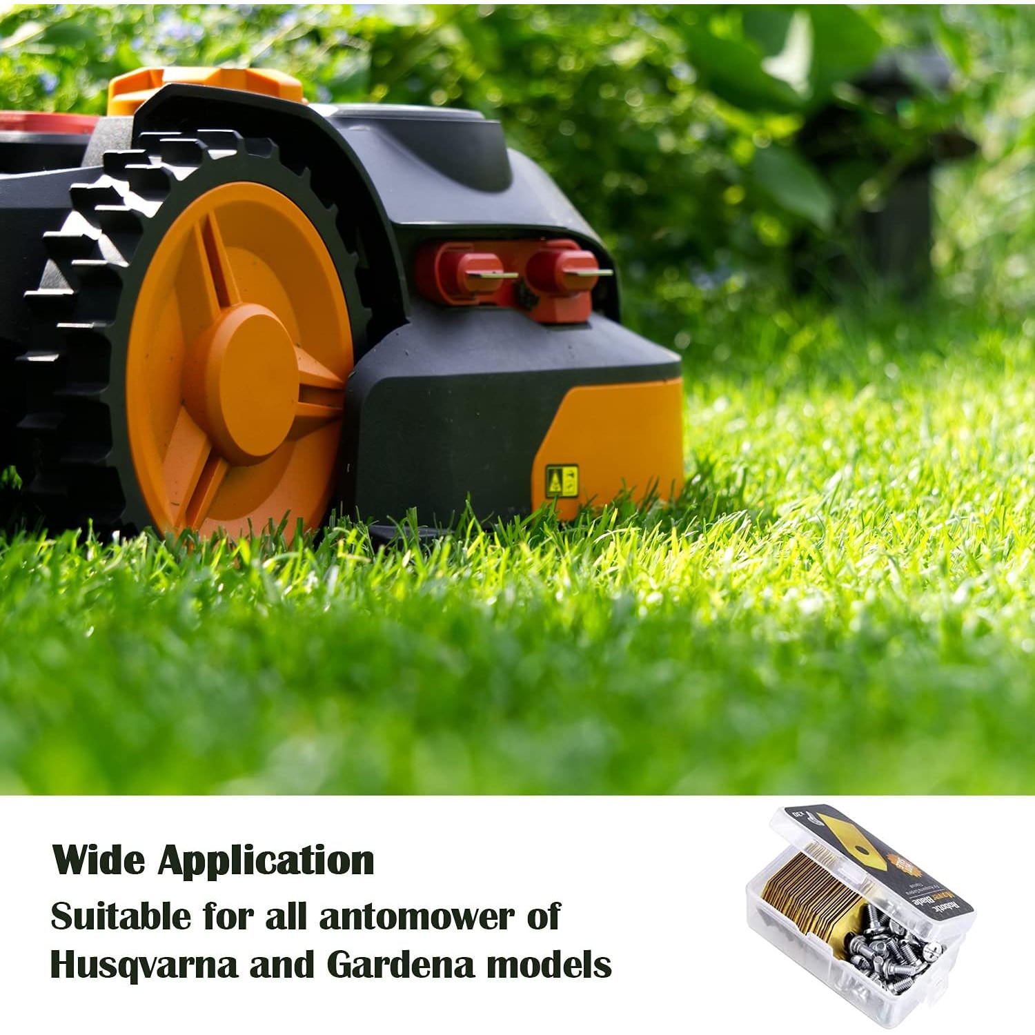 Set 30 lame pentru masina de tuns iarba, Inox, Compatibil cu Gardena, Husqvarna si Yard Force ...