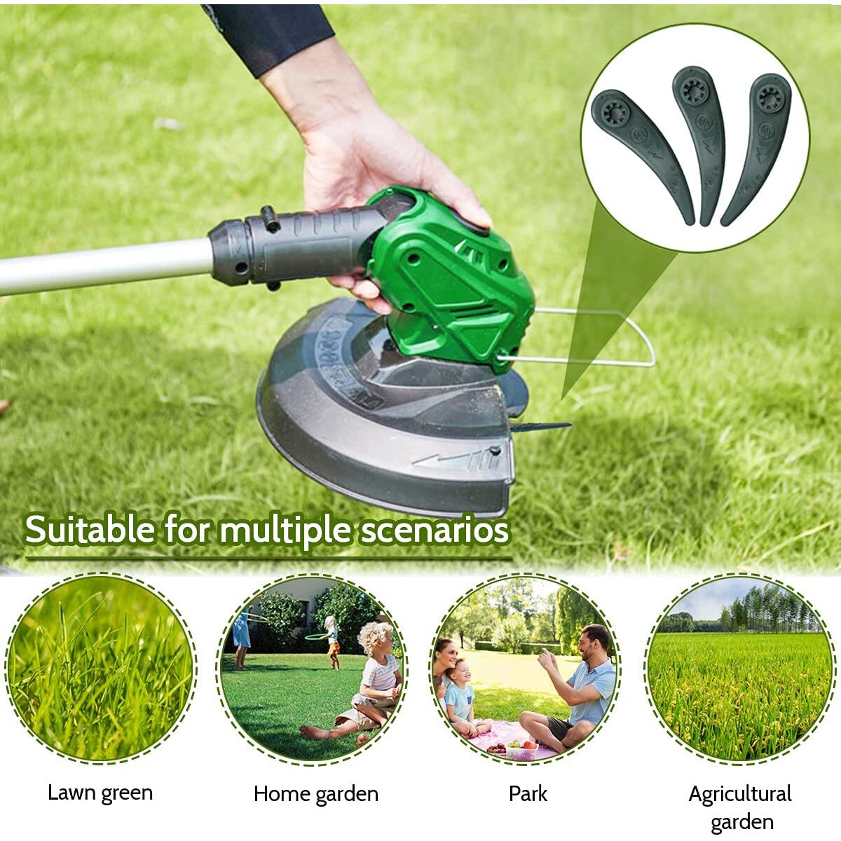 Set 24 lame pentru trimmer, Plastic, Compatibil cu Bosch Durablade ...