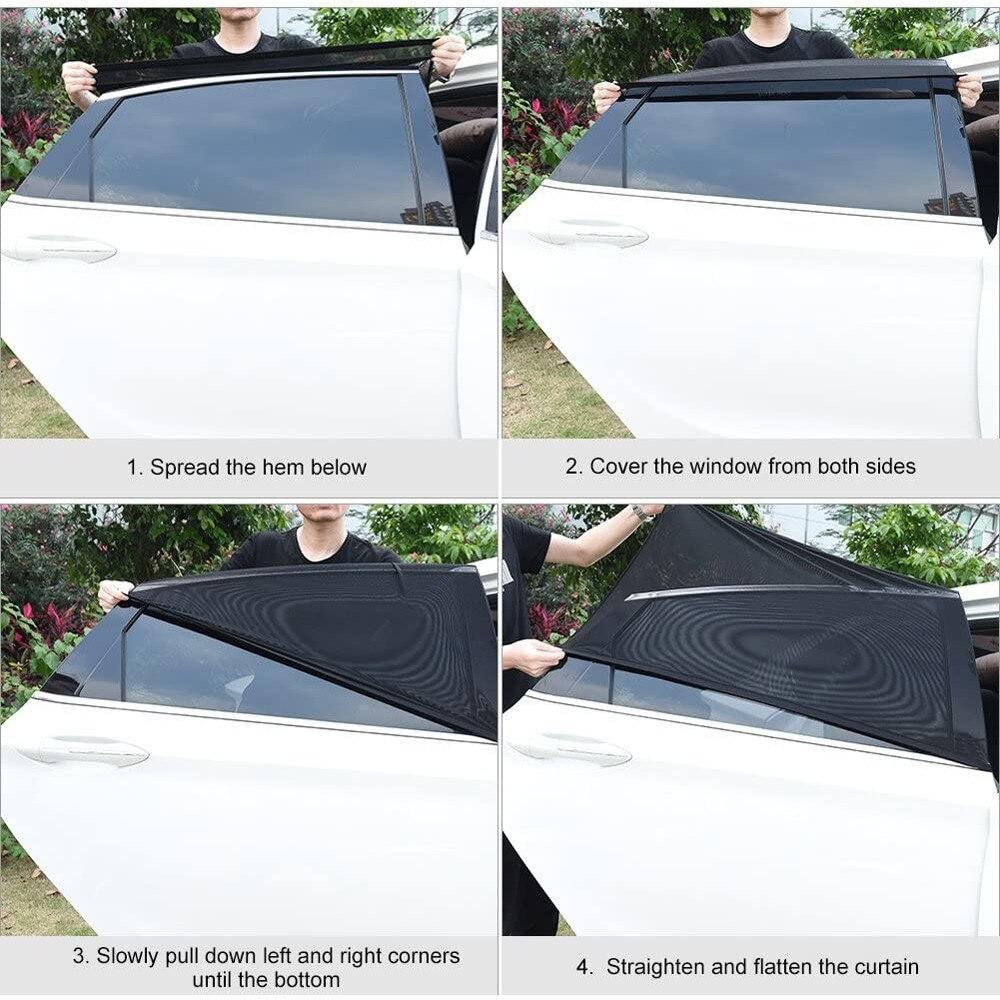 Set 2 parasolare geam auto, Negru - eMAG.ro