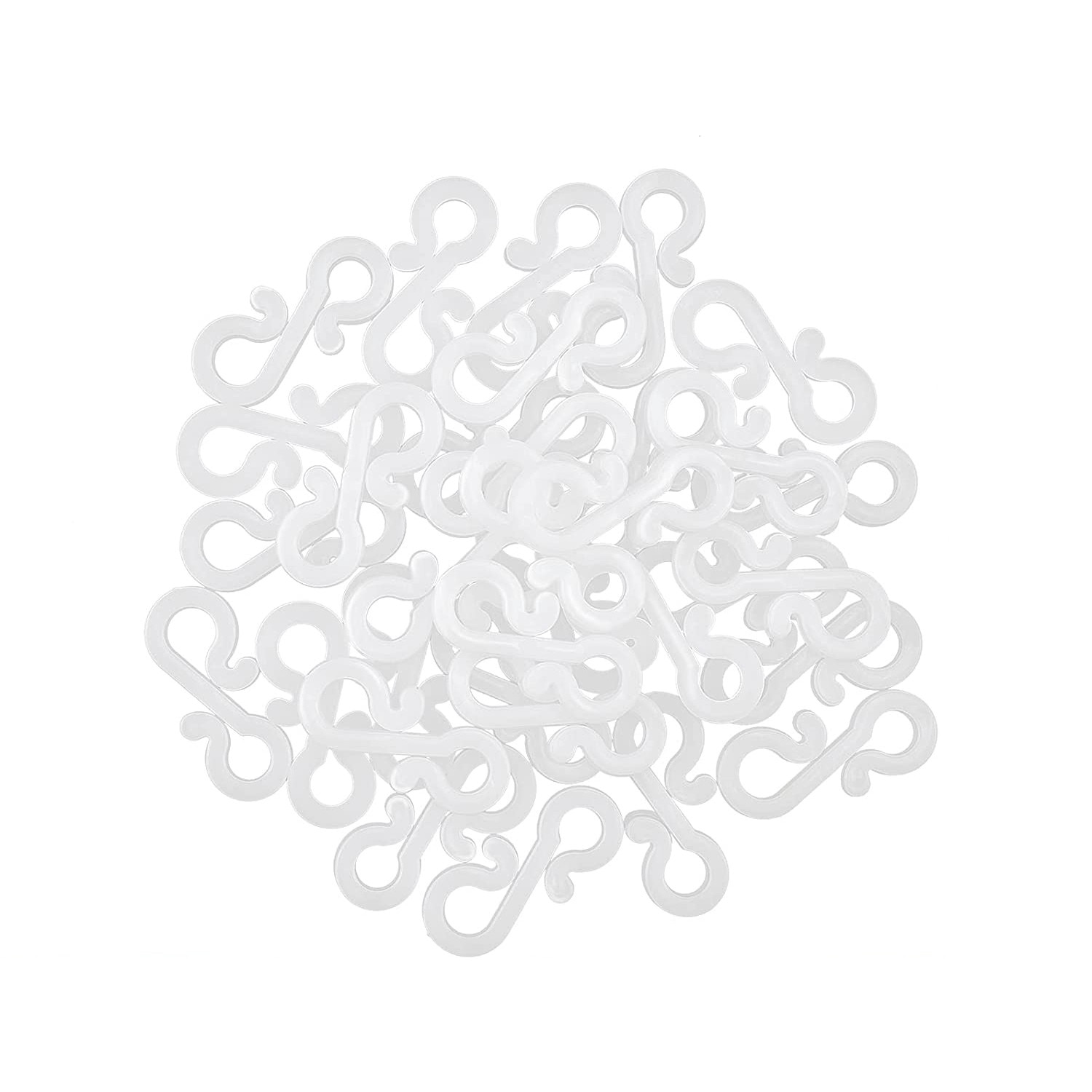 Set 100 mini carlige, Plastic, 35 mm, Alb - eMAG.ro