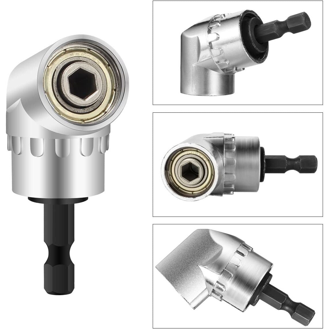 Set 2 burghie in unghi drept, 6mm, Argintiu - eMAG.ro