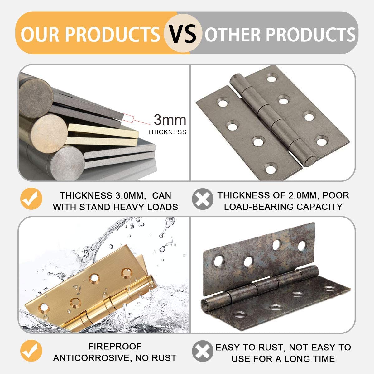 Set 2xBalamale usi, Inox, 3mm, Negru - eMAG.ro