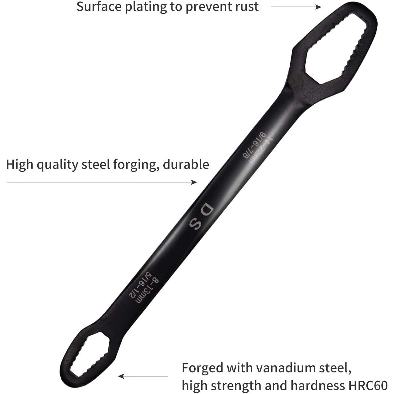 Cheie inelara, 8-22 mm, Negru - eMAG.ro