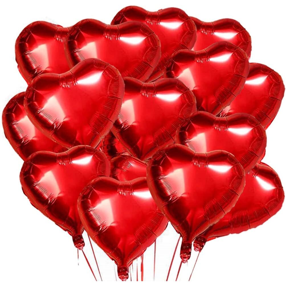 Set 50 baloane, Model Inima, 18 inch, Rosu - eMAG.ro