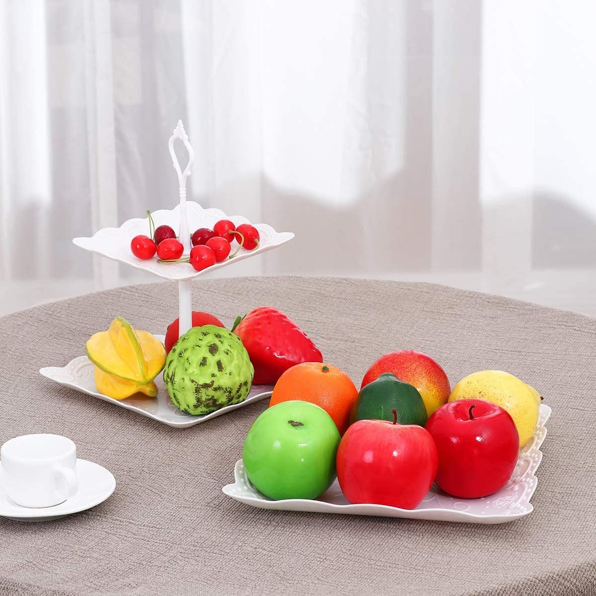 Suport Tort Plastic 3 Etaje 37 Cm Alb Emagro 