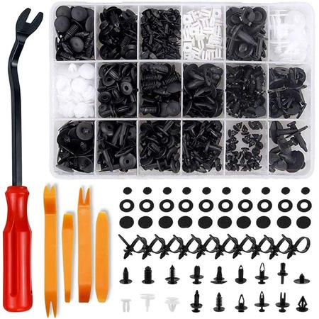 Agrafe din plastic pentru nituri, 446 buc, Nailon/Plastic, Negru - eMAG.ro