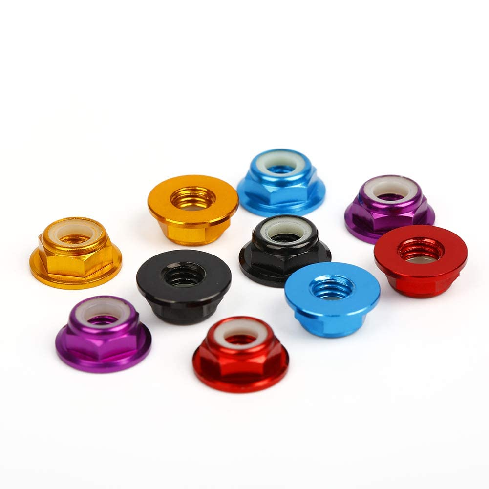 Set 30 piulite hexagonale autoblocare, M5, Aluminiu/Nylon, Multicolor ...