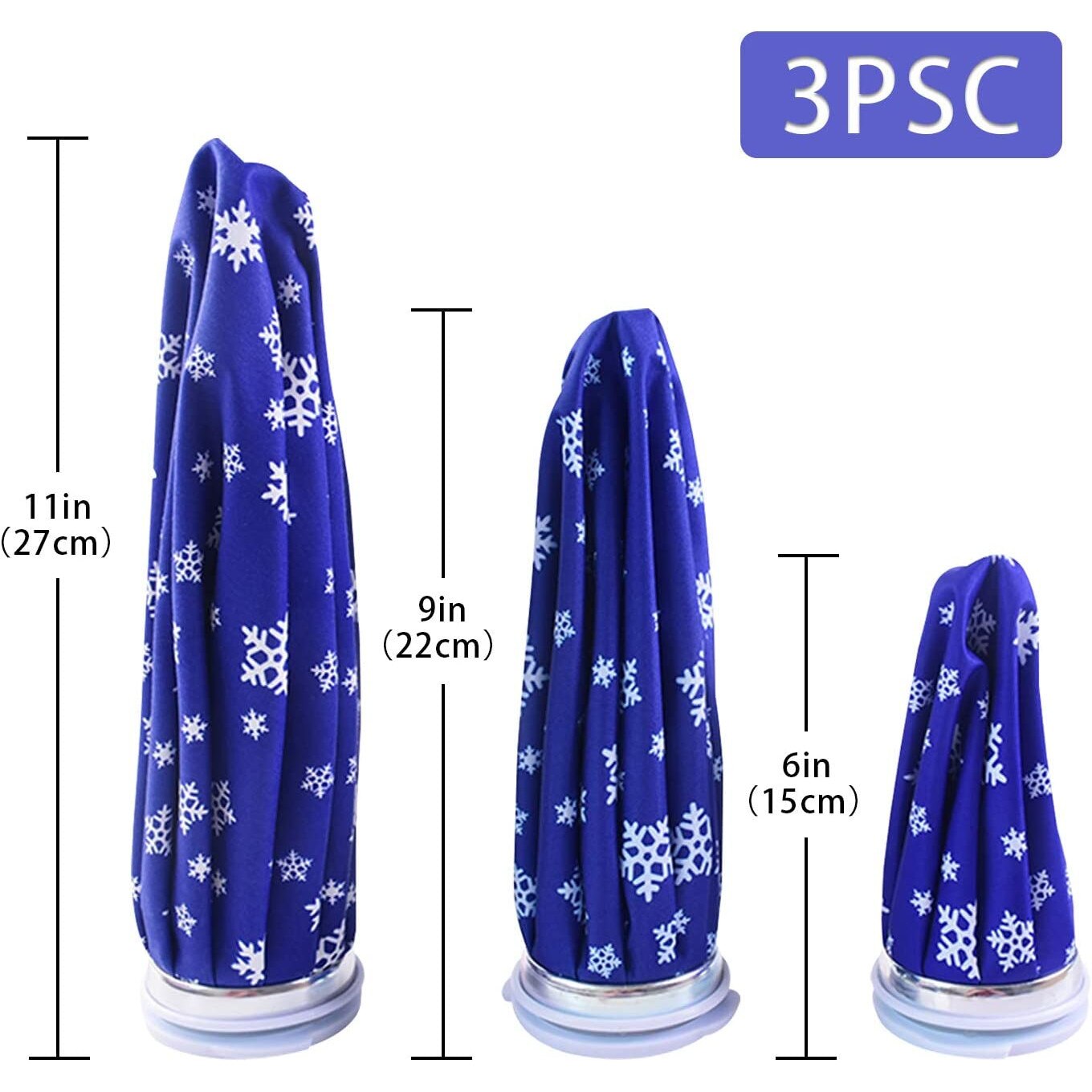 Set 3 pachete pentru gheata, PVC, Cu model, Alb/Albastru - eMAG.ro