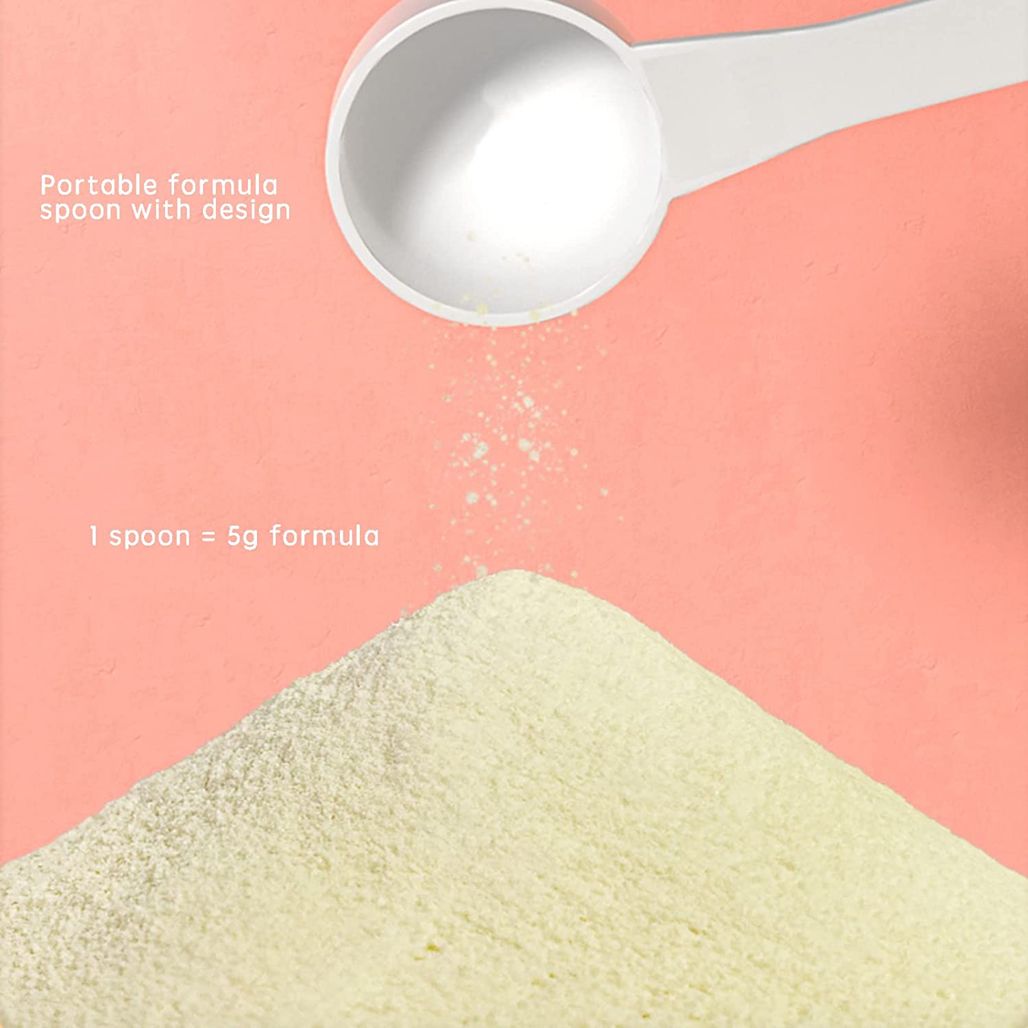 Dozator lapte praf, Plastic, 500 ml, Roz/Mov - eMAG.ro