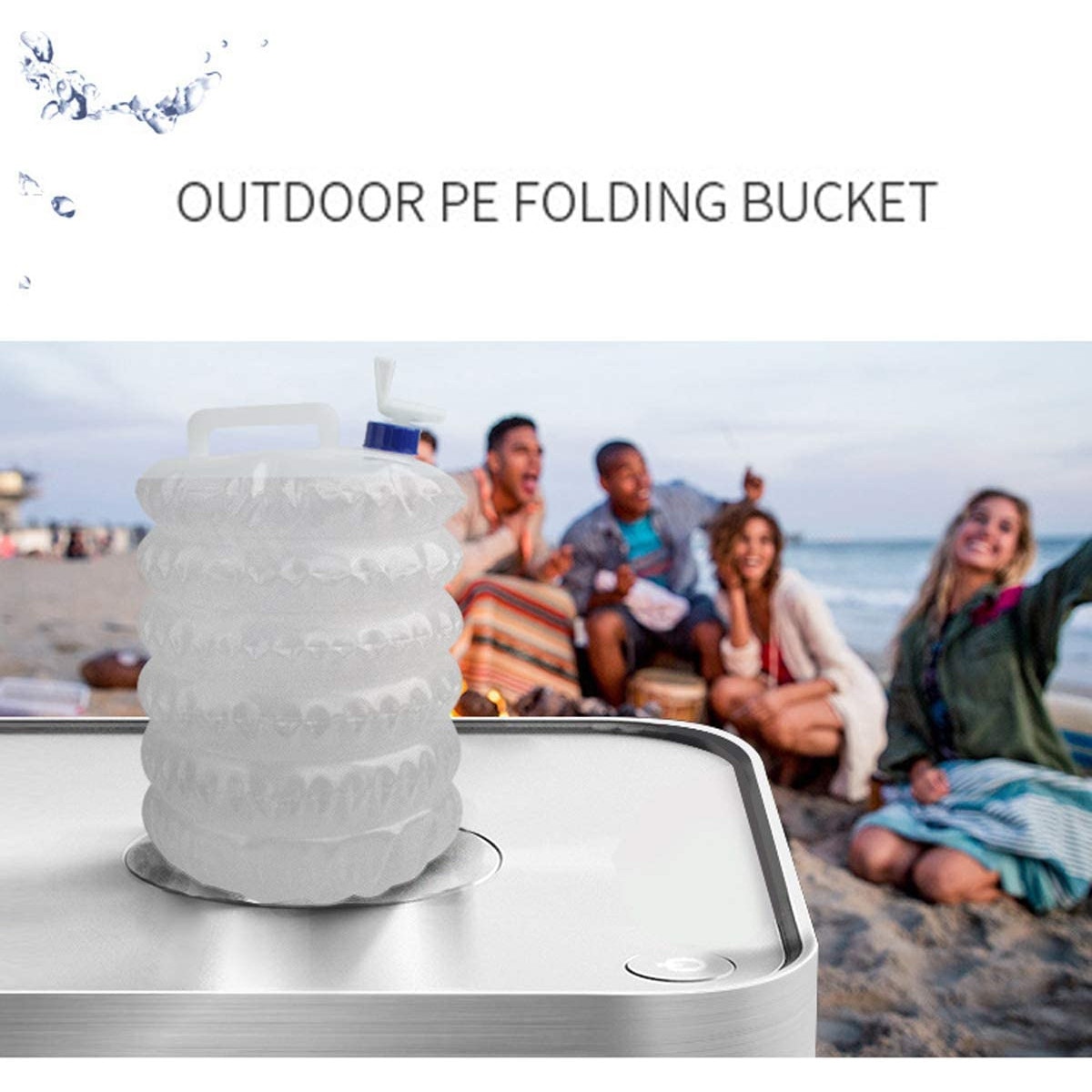 Set 2 bidoane de apa pliabile, Reutilizabile, Pentru camping, 5 l - eMAG.ro