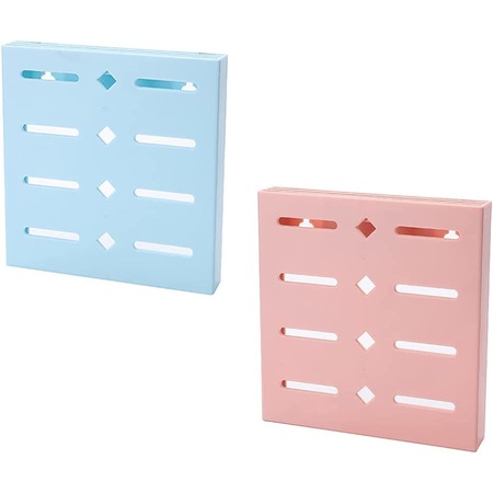 Set 2xsuport perete cutite, Autocolant, Plastic, 19,2x20x3cm, Albastru ...