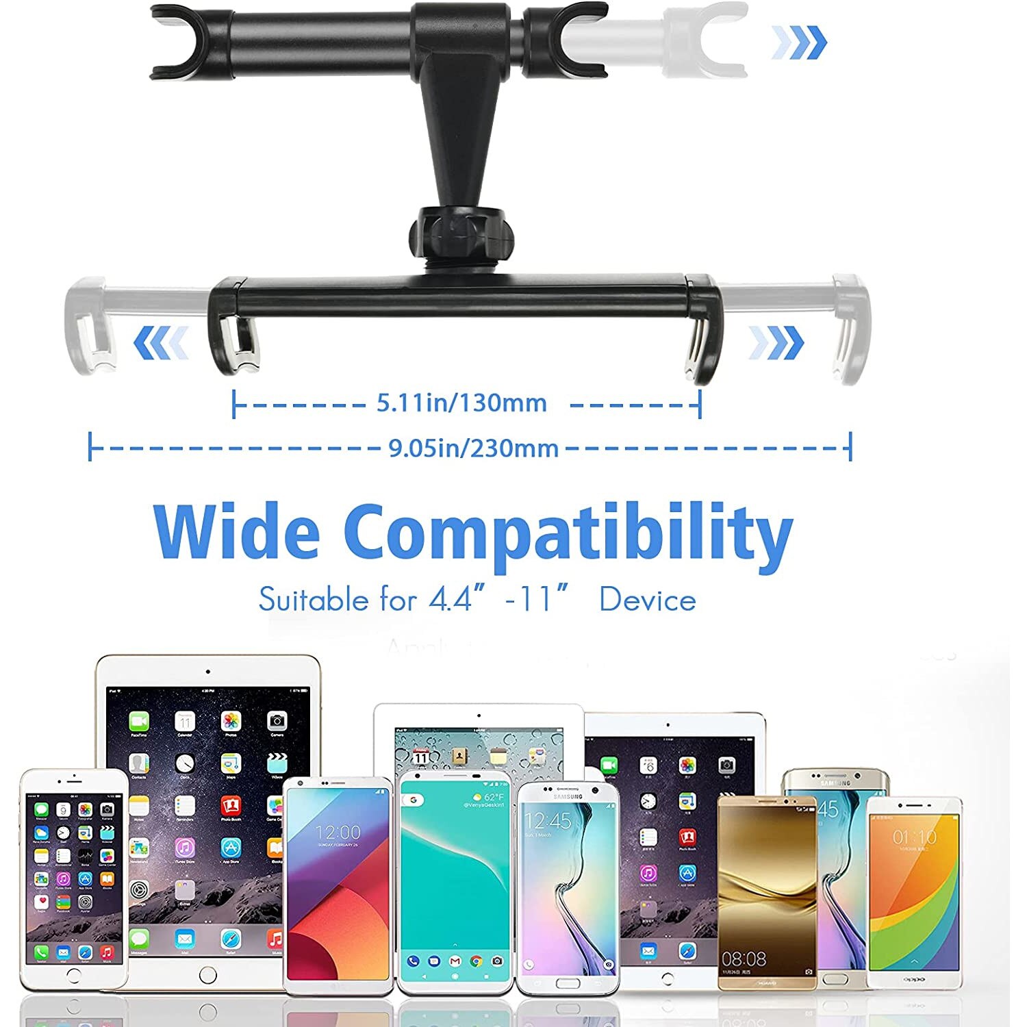 Suport tableta auto, Universal, 4-11 inch, Negru - eMAG.ro