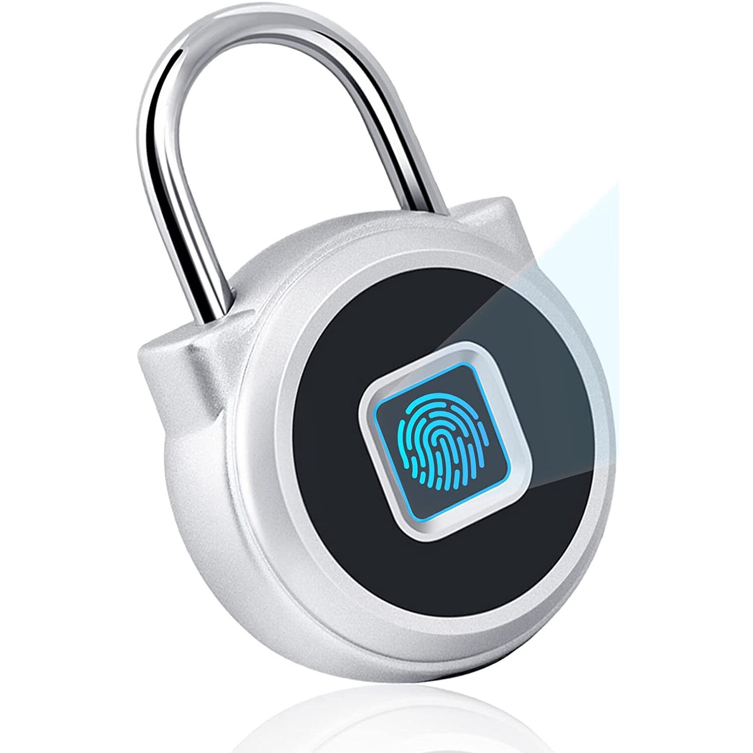 Lacat cu amprenta si APP IPX65, 43x64 mm, Argintiu - eMAG.ro