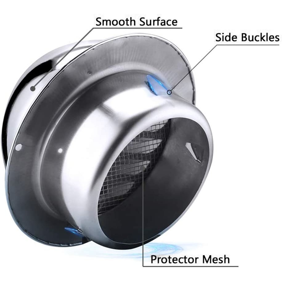 Set Grilaj de aerisire, 140 mm, Inox, 2 Buc, Argintiu - eMAG.ro