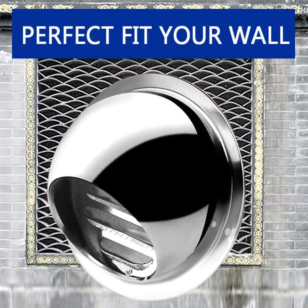 Set Grilaj de aerisire, 140 mm, Inox, 2 Buc, Argintiu - eMAG.ro