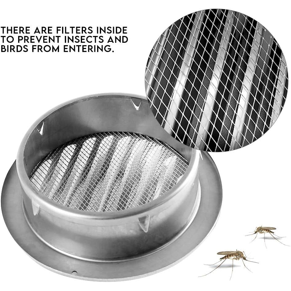 Grila de aerisire, Inox, 160 mm, Argintiu - eMAG.ro