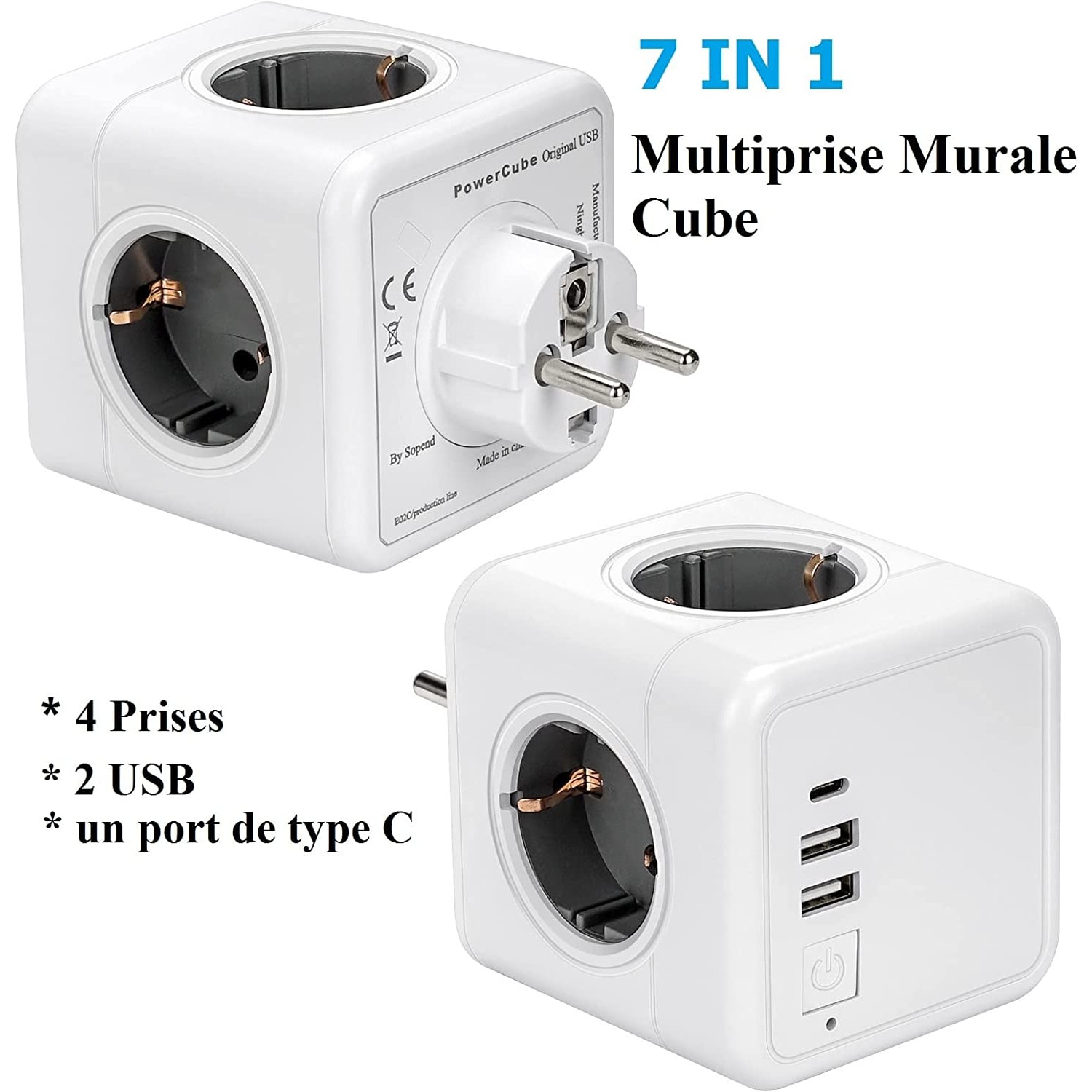 Priza alimentare 7 in 1, USB, Alb - eMAG.ro