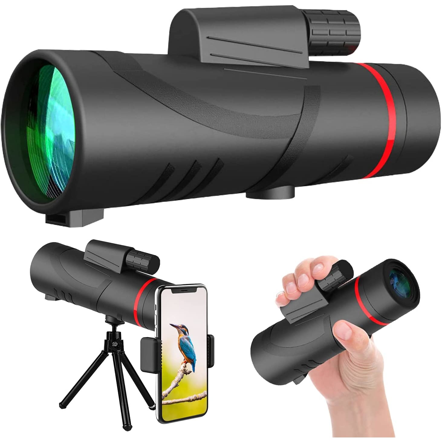 Telescop monocular, Plastic, 12 x 50 cm, Negru - eMAG.ro
