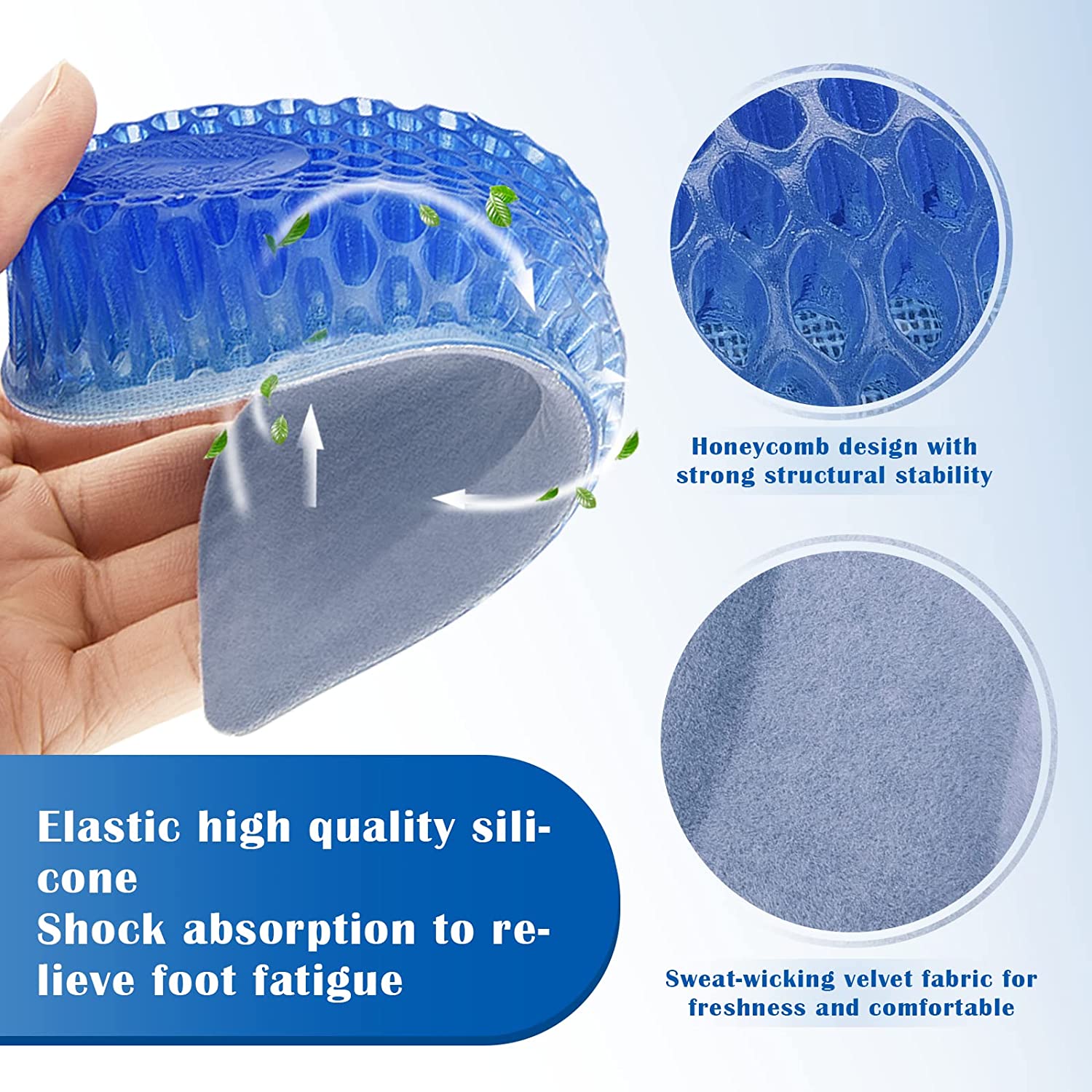 Set 2 branturi inaltatoare, 3cm, Silicon, Albastru - eMAG.ro