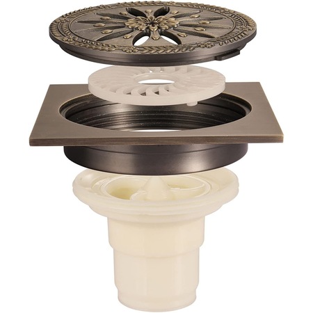 Sifon dus, Inox, 10x10cm, Bronz - eMAG.ro