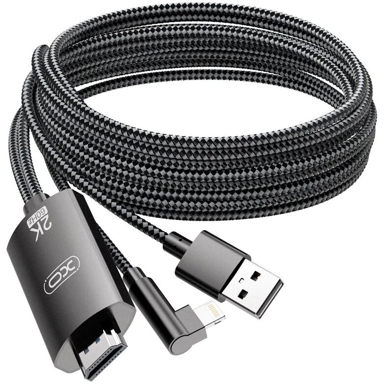 Cablu Audio si Video XO Design, GB008, USB / tip Lightning la HDMI, 1.8 ...