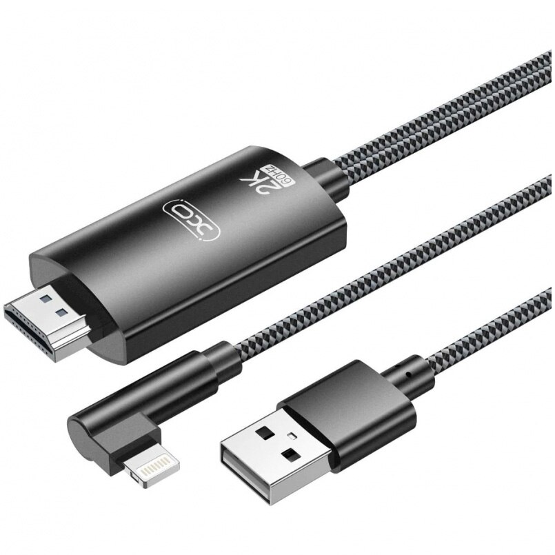 Cablu Audio si Video XO Design, GB008, USB / tip Lightning la HDMI, 1.8 ...