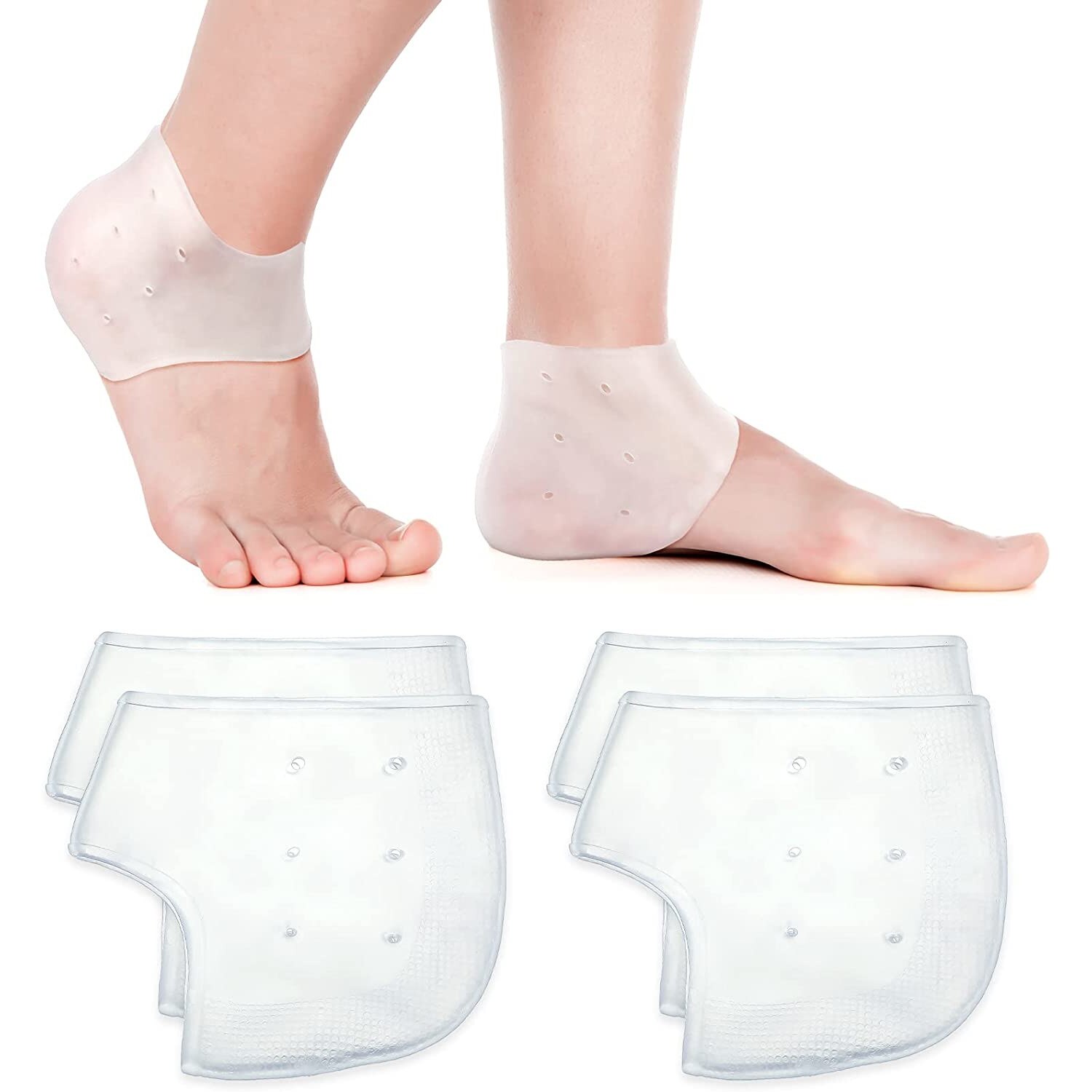 4 bucati Gel de protectie pentru calcai Branturi cu gel respirabil ...