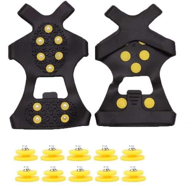 Set coltari incaltaminte, Cauciuc/Metal, Negru/Galben, L - eMAG.ro