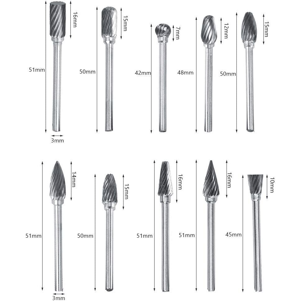 Set 10 x Freza, Otel/Carbura, Argintiu - eMAG.ro