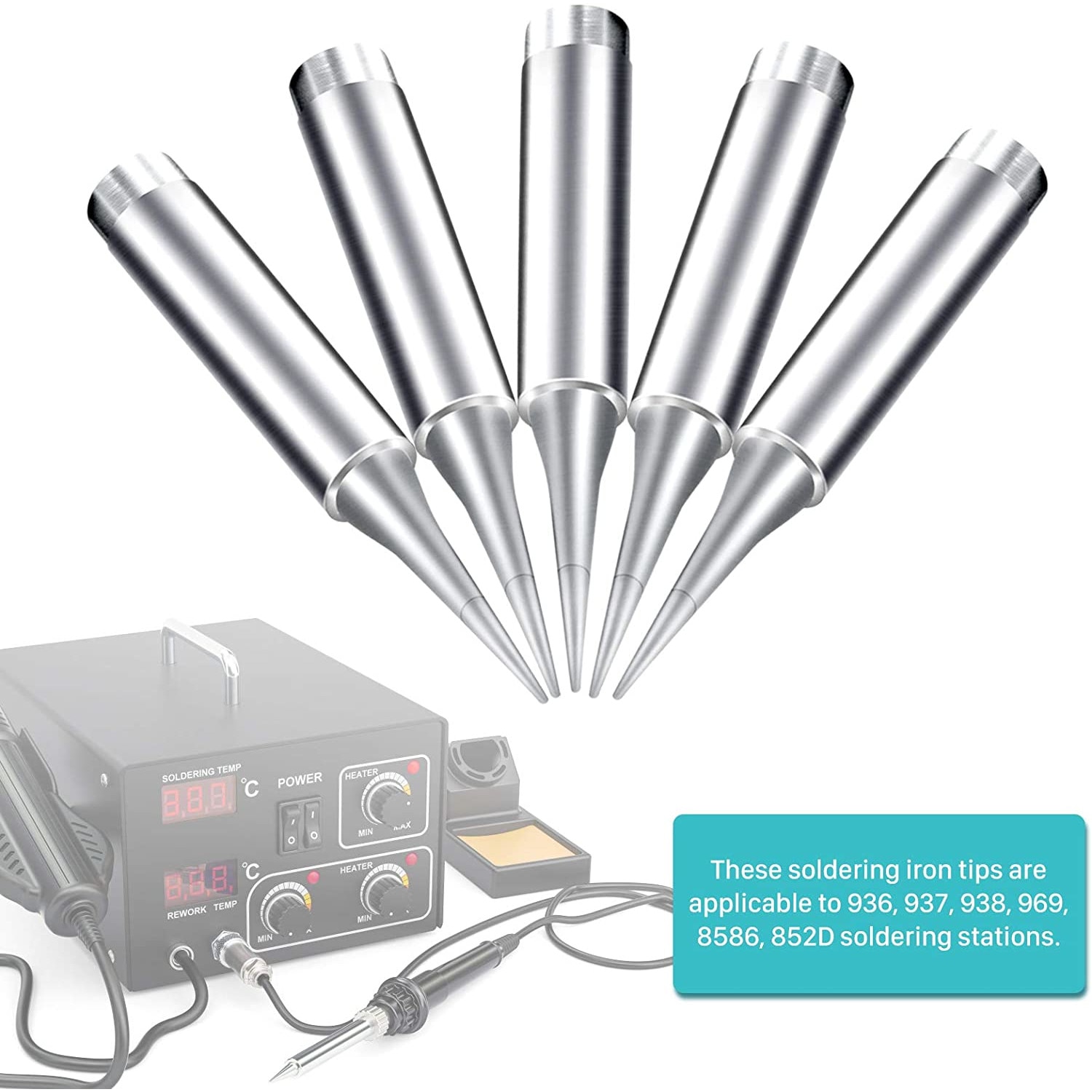 Set 10 Varfuri de lipit, 900M-TI, Argintiu - eMAG.ro