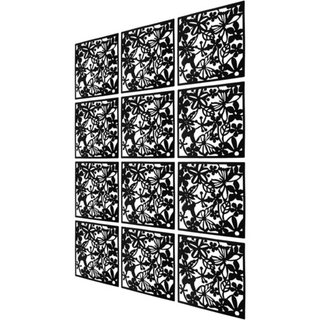 Set de 12 separatoare de camera suspendate, PVC, 40x40cm, Negru - eMAG.ro