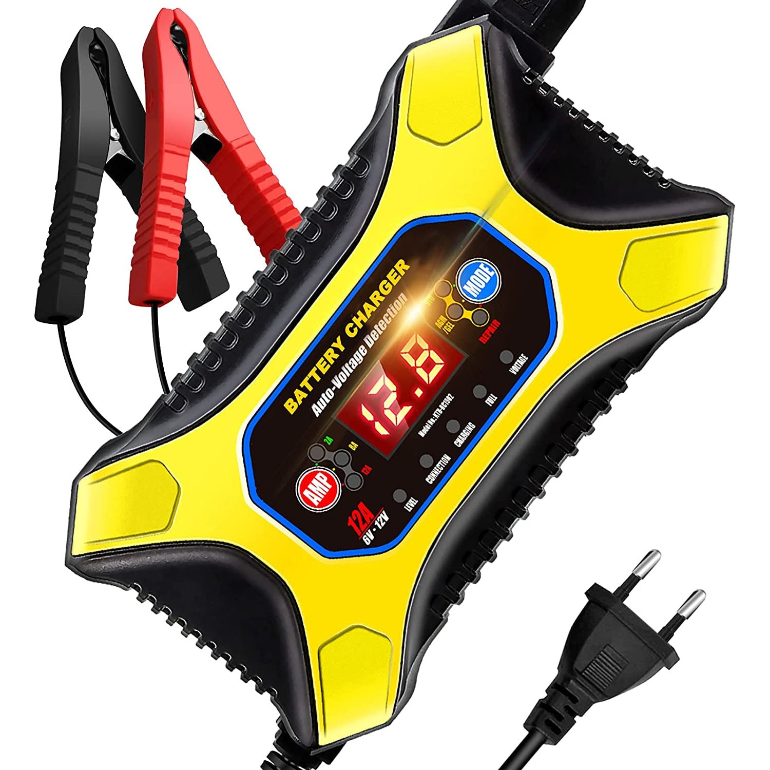 Redresor auto, Display LCD, 12A, 6V/12V, Multicolor - eMAG.ro