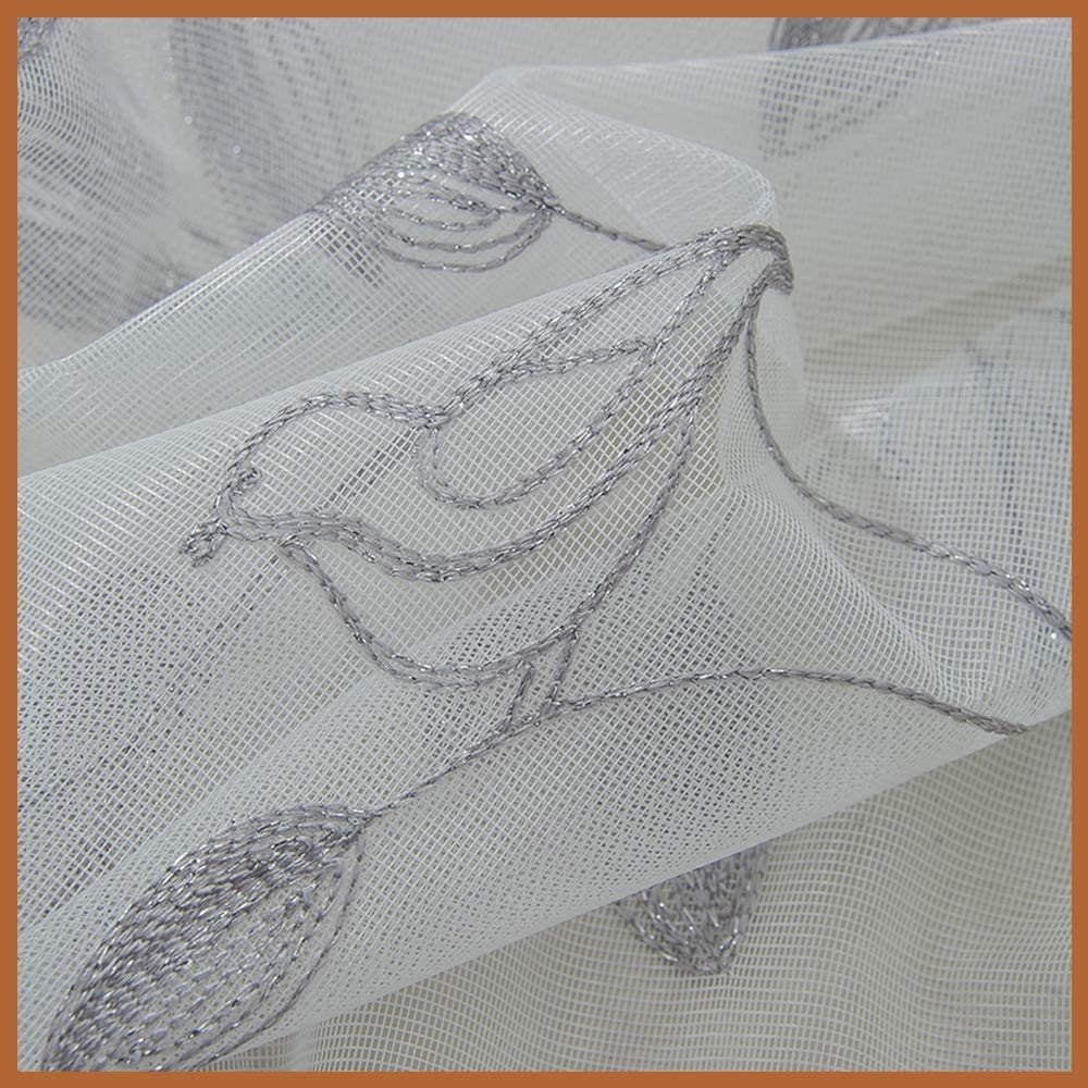 Perdele din tesatura transparenta, Poliester, Gri - eMAG.ro