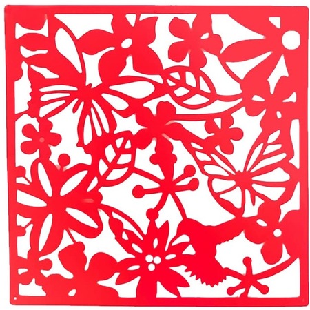 Set 12 separatoare de camera suspendate, PVC, 40x40 cm, Rosu - eMAG.ro